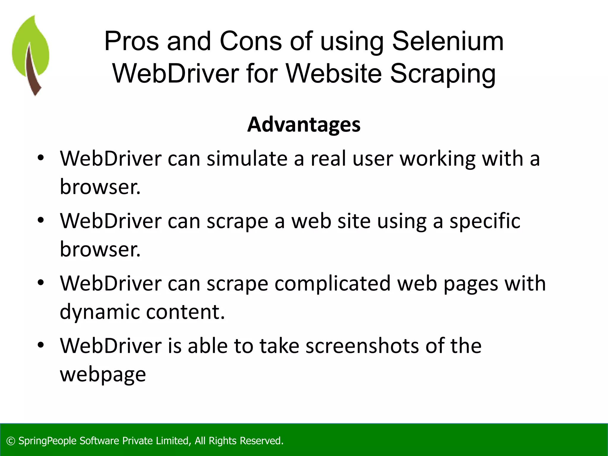 Introduction to Selenium Webdriver - SpringPeople | PPT
