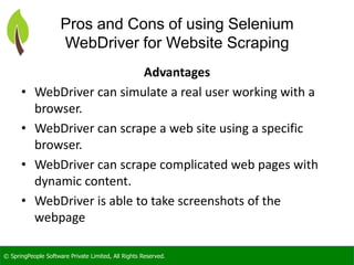 Introduction to Selenium Webdriver - SpringPeople | PPT