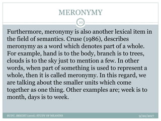 Introduction to semantics Budu, 2017 | PPT