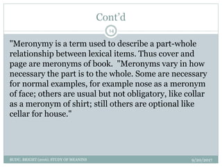 Introduction to semantics Budu, 2017 | PPT