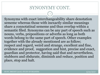 Introduction to semantics Budu, 2017 | PPT