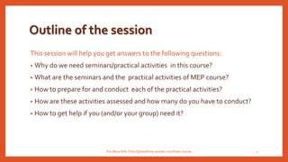 Introduction to seminars & practical activities | PPTX | Educational ...