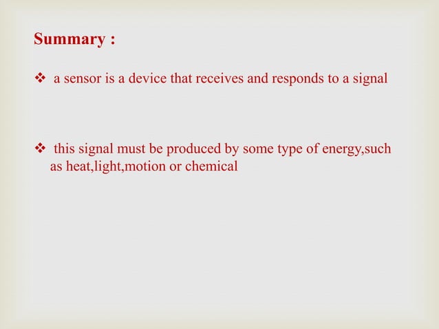 Introduction to sensors | PPTX | Physics | Science
