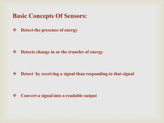 Introduction to sensors | PPTX | Physics | Science