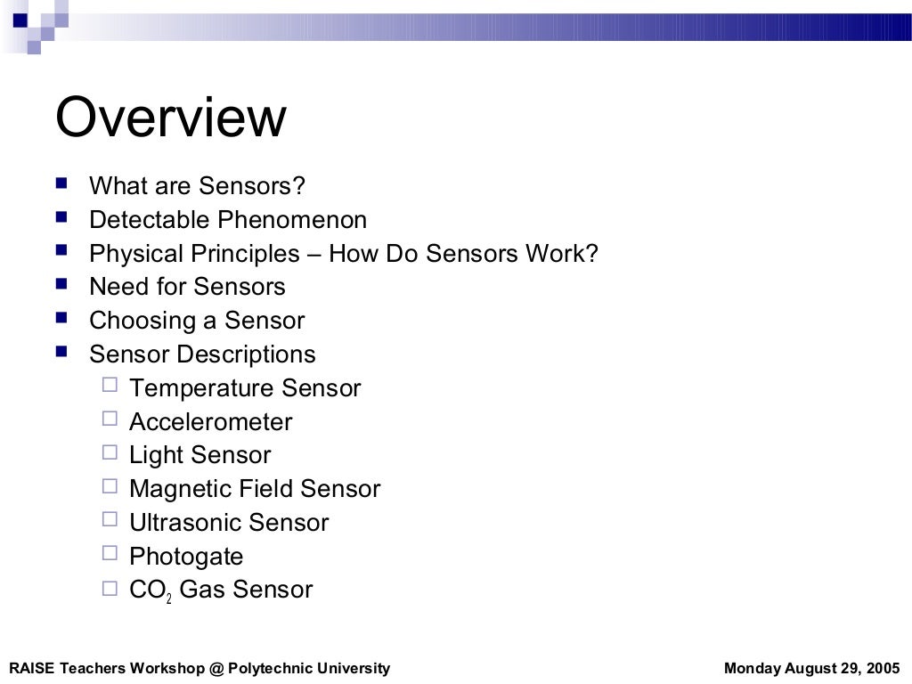 Introduction to sensors