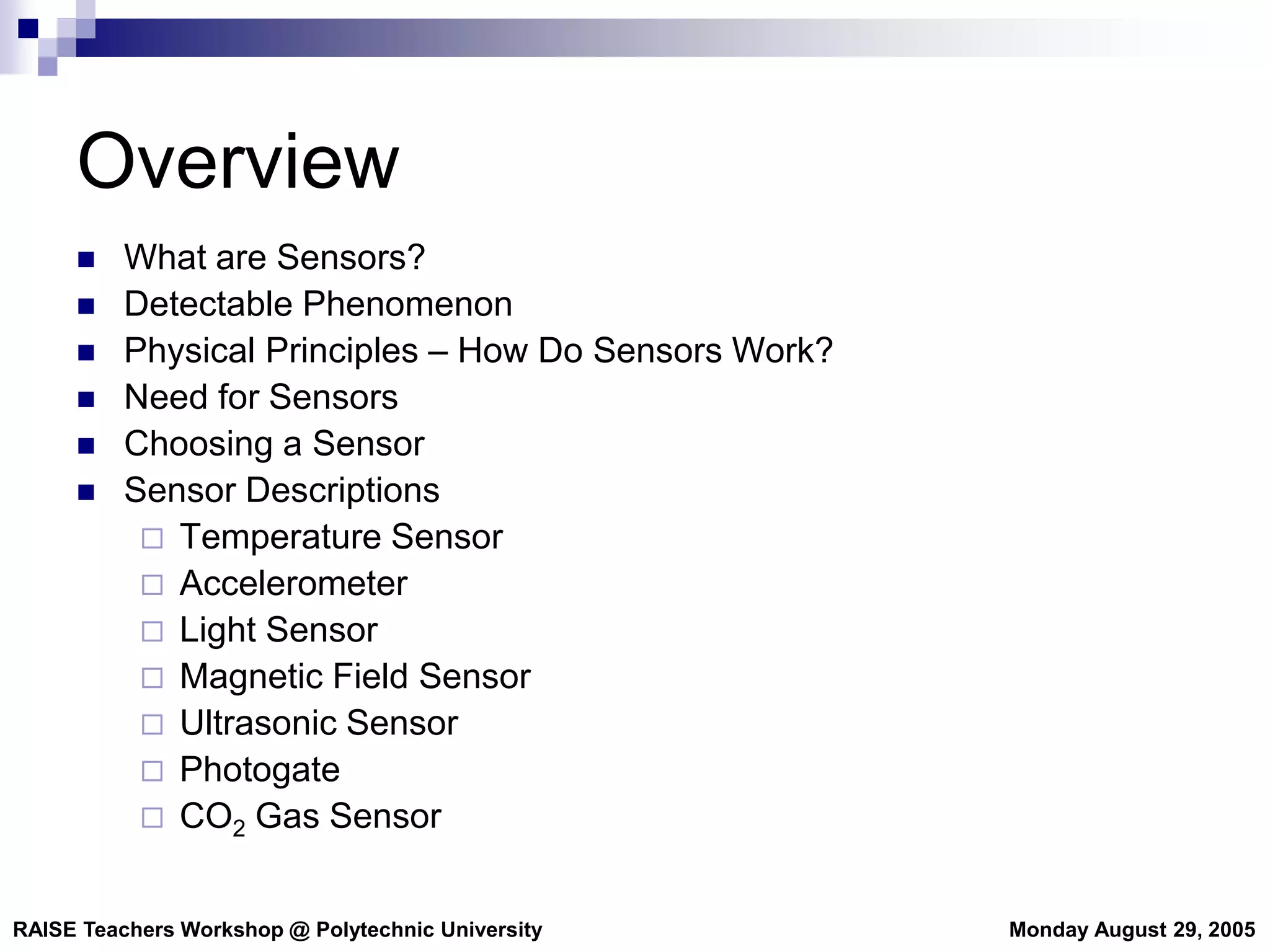 Introduction to sensors (1) | PPT | Chemistry | Science
