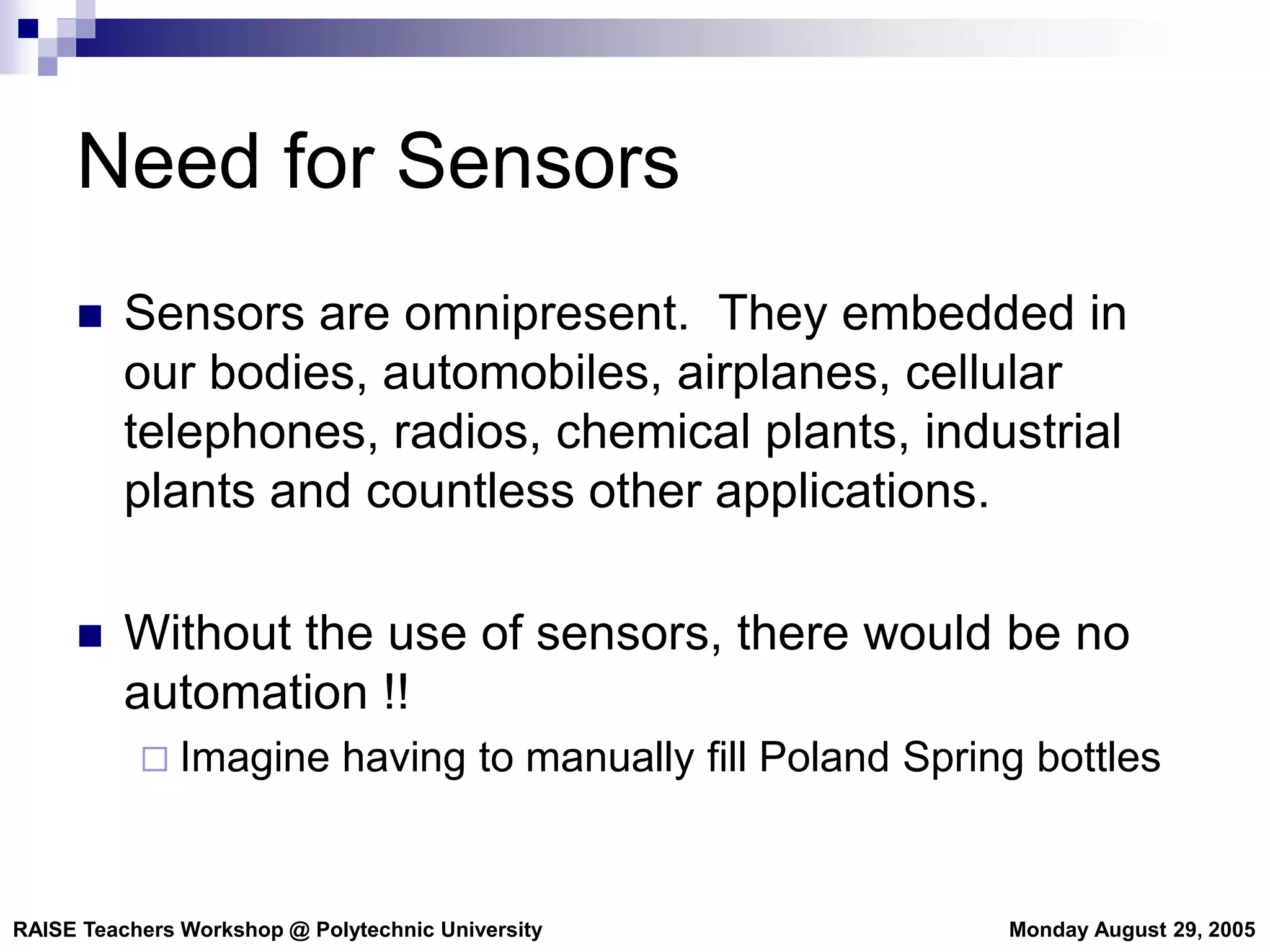 Introduction to sensors (1) | PPT | Chemistry | Science