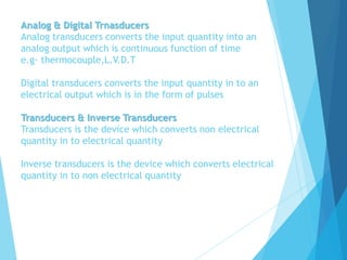 Introduction to sensors & transducers by Bapi Kumar Das | PPTX