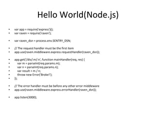 Introduction to sentry | PPTX | Programming Languages | Computing