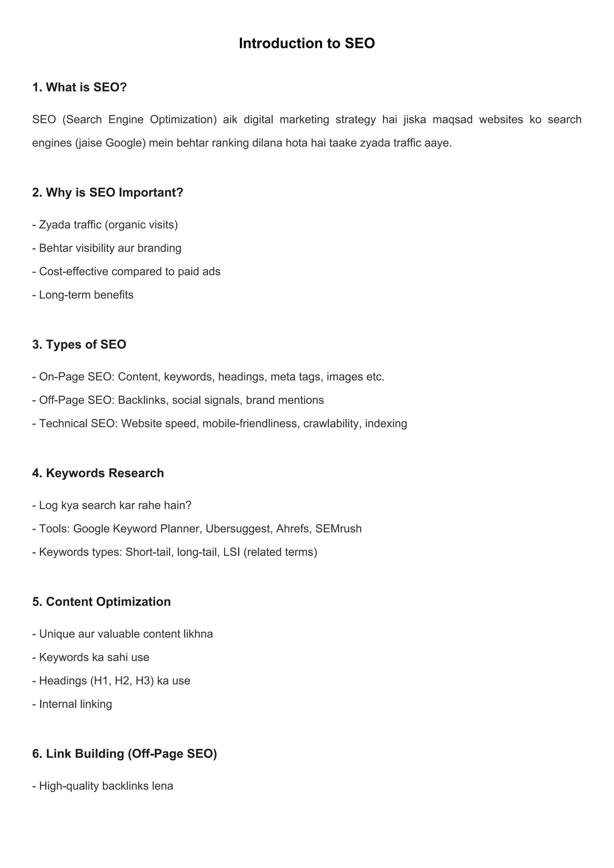 Introduction and importance of search engines optimization | PDF