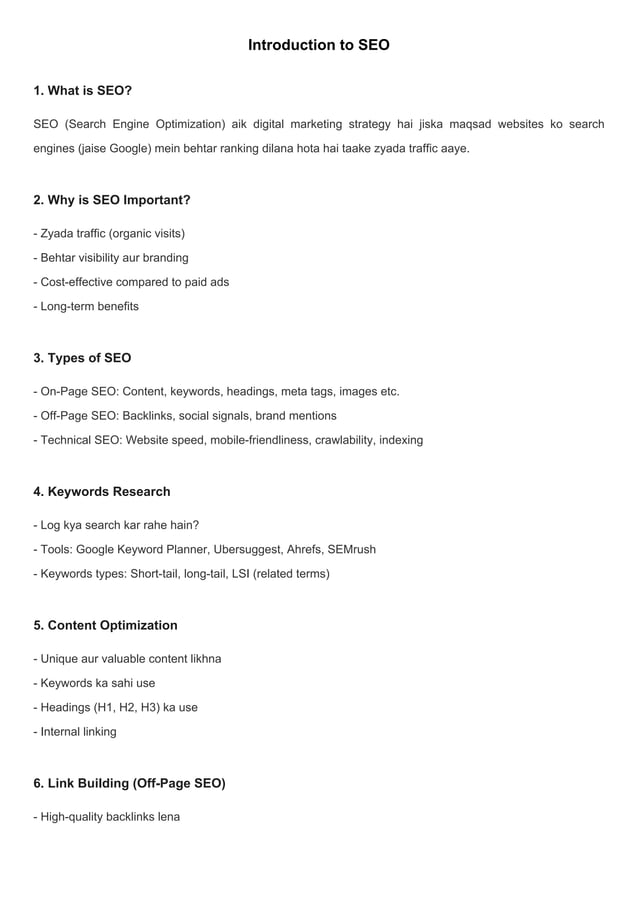 Introduction and importance of search engines optimization | PDF