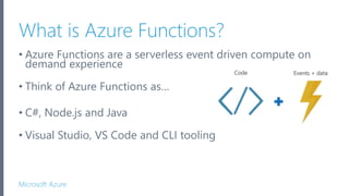 Introduction to serverless compute with azure functions | PPT