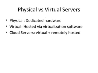 Introduction to servers and types of serrvers | PPTX