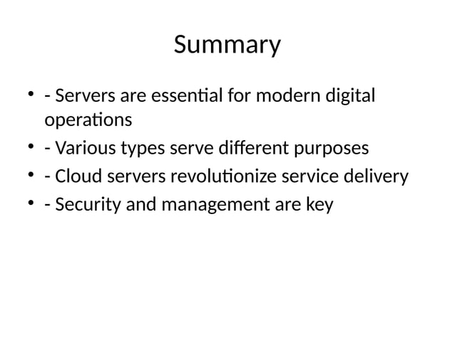 Introduction to servers and types of serrvers | PPT