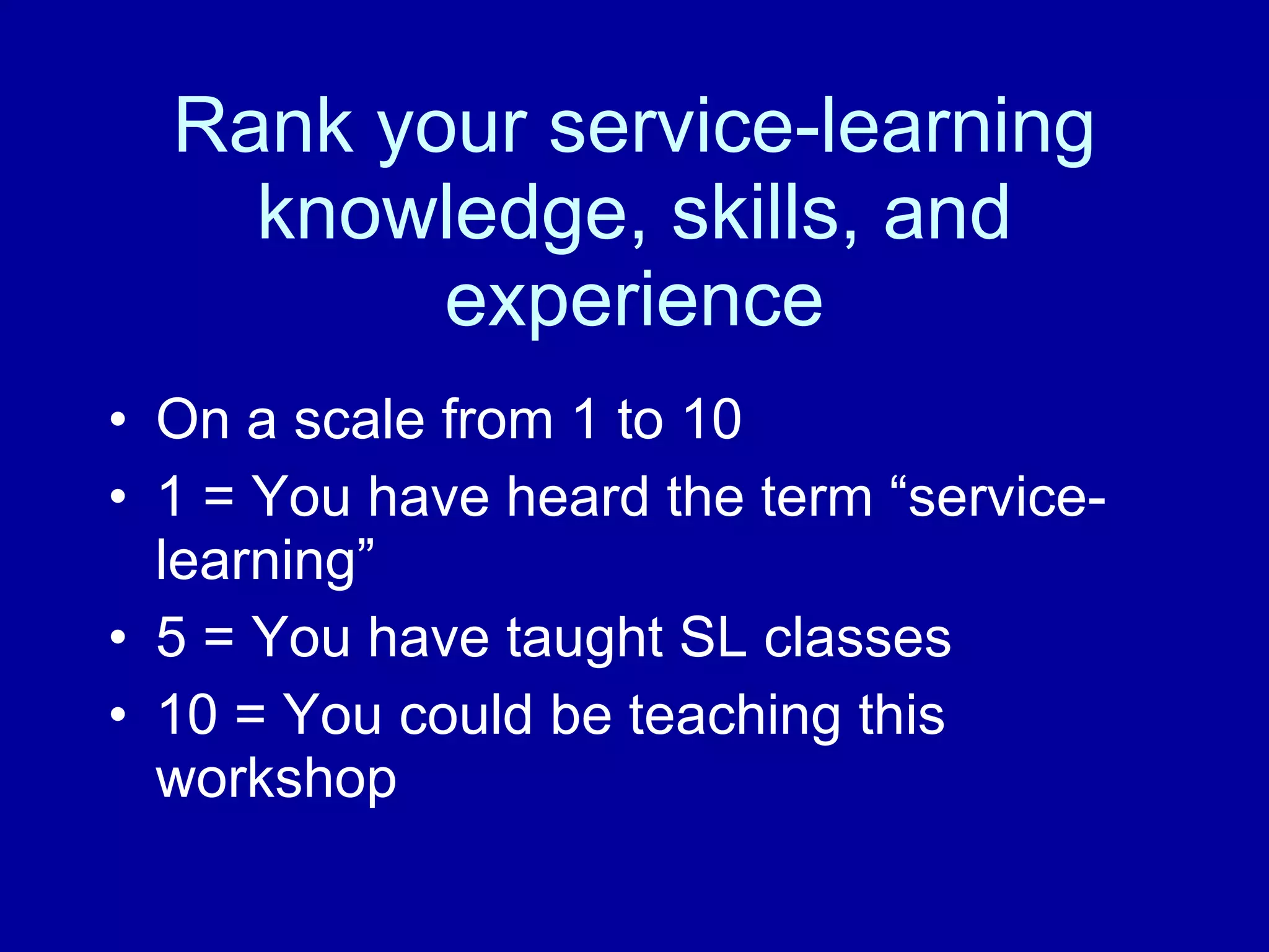 Introduction to service learning | PPT