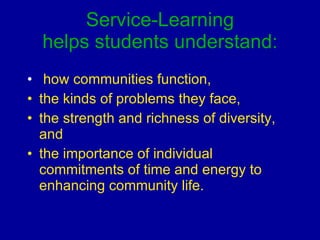 Introduction to service learning | PPT
