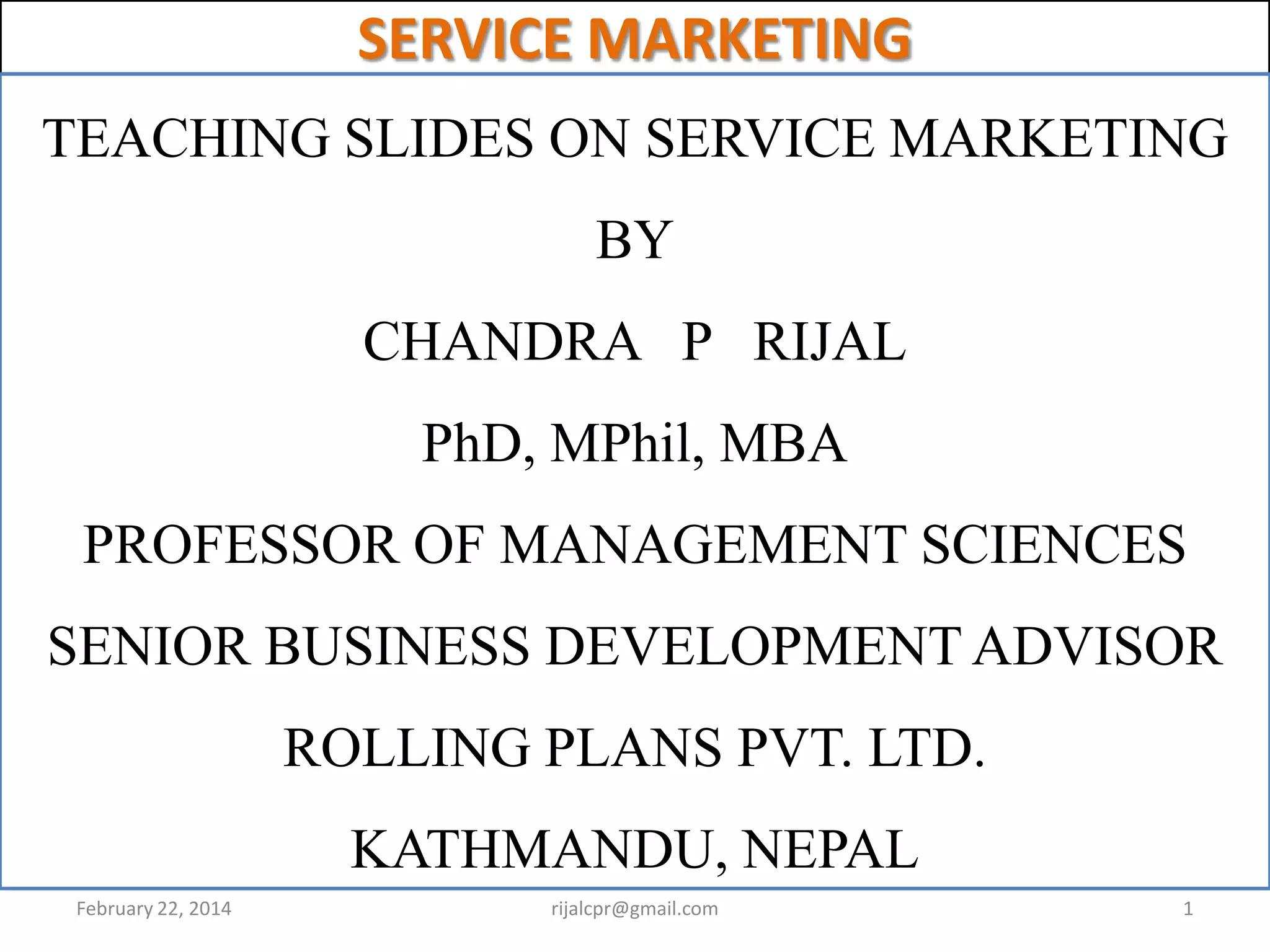 Introduction to service marketing | PPTX