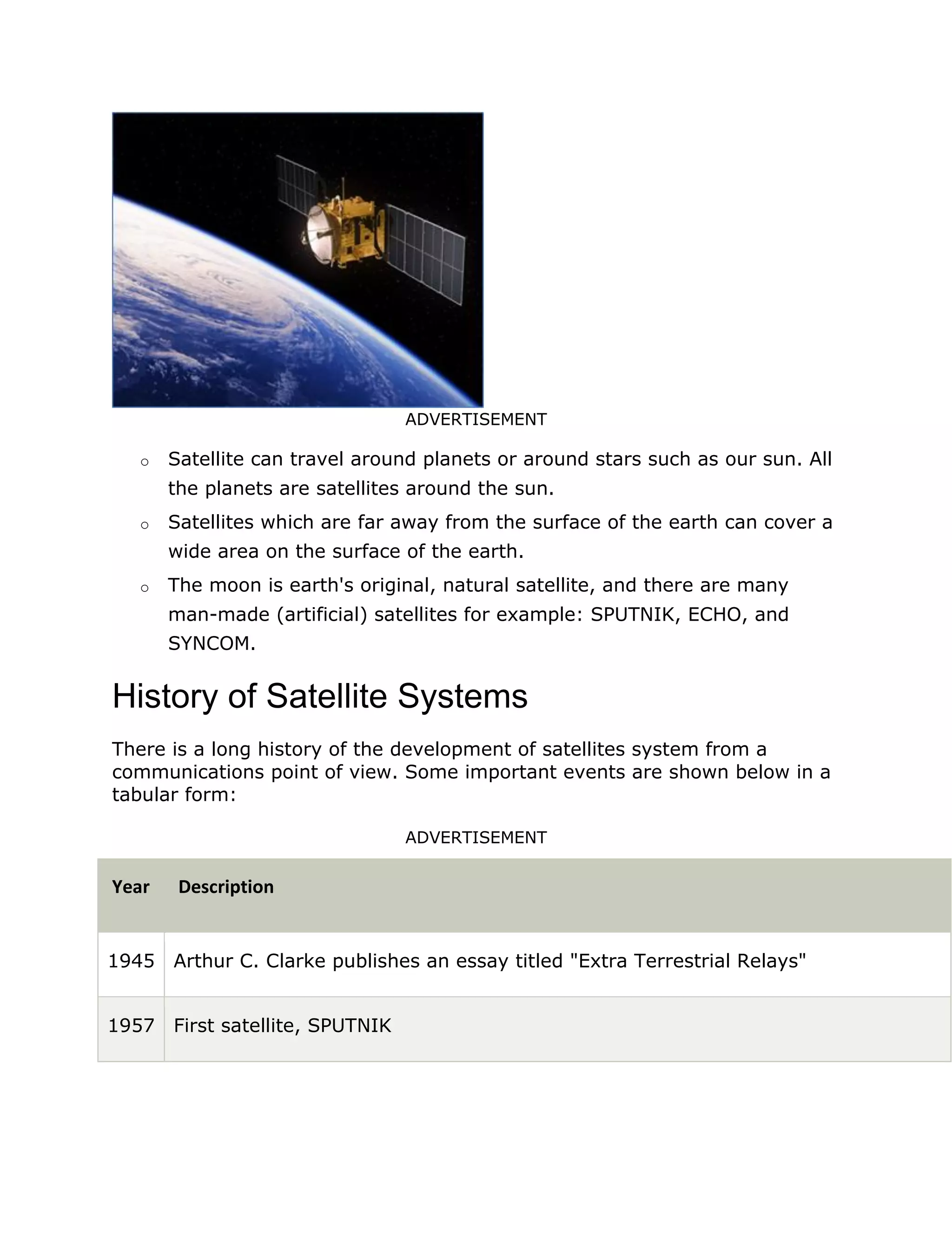 Introduction to setelite system | PDF