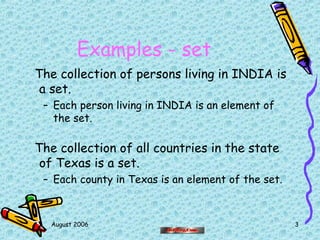 Introduction to sets | PPT