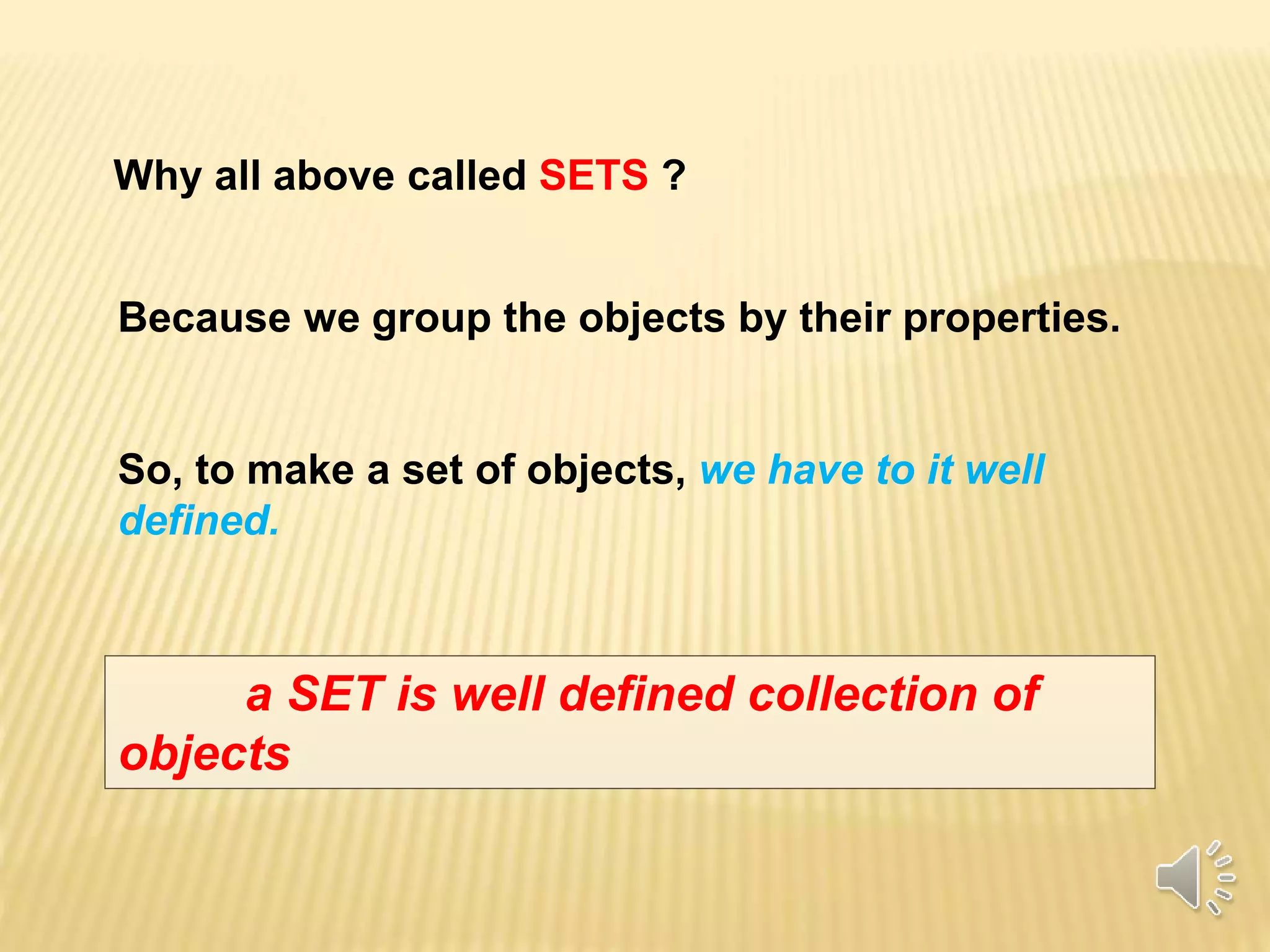 Introduction to sets | PPSX