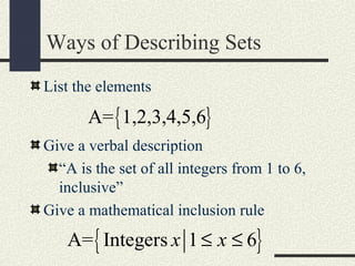 Introduction to set theory | PPT | Programming Languages | Computing