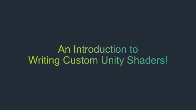 Introduction to shaders | PPT
