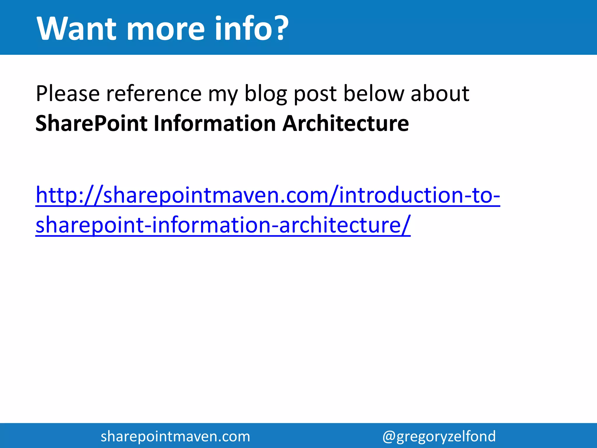 Introduction to SharePoint Information Architecture | PDF