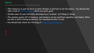 Introduction to shodan | PPTX