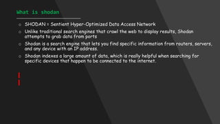 Introduction to shodan | PPTX