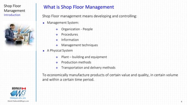 Introduction to Shop Floor management - Janaury 2017 | PPTX