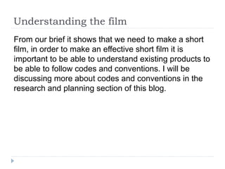 Introduction to short films powerpoint | PPTX