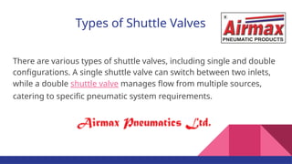 Shuttle Valve: Functionality and Applications in Pneumatic Systems | PPTX