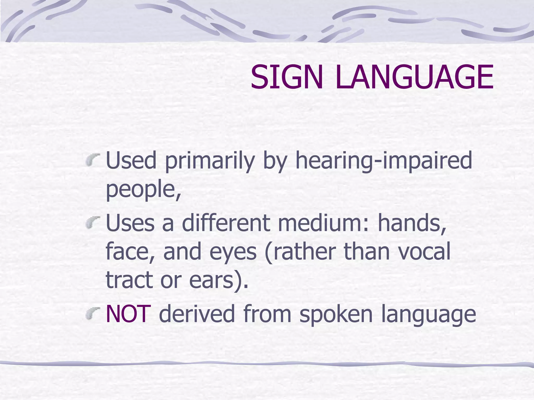 Introduction to sign language | PDF