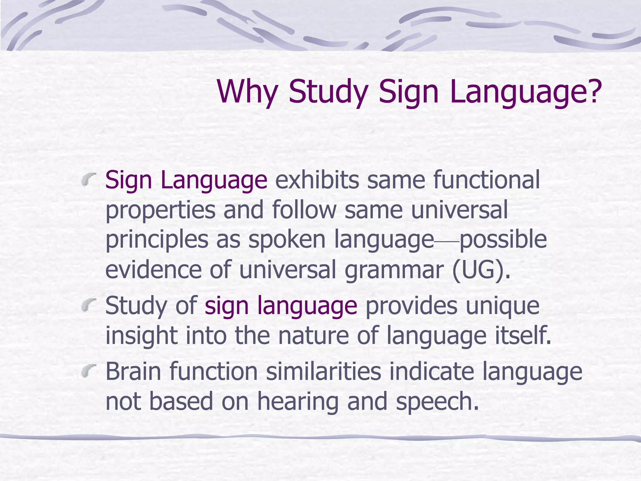 Introduction to sign language | PDF