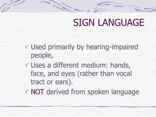 Introduction to sign language | PDF
