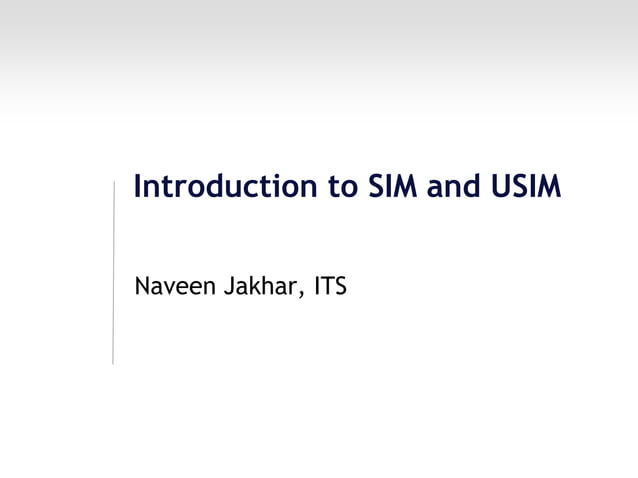 Introduction to SIM and USIM | PDF | Technology & Computing