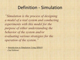 Introduction to simulation modeling | PPTX