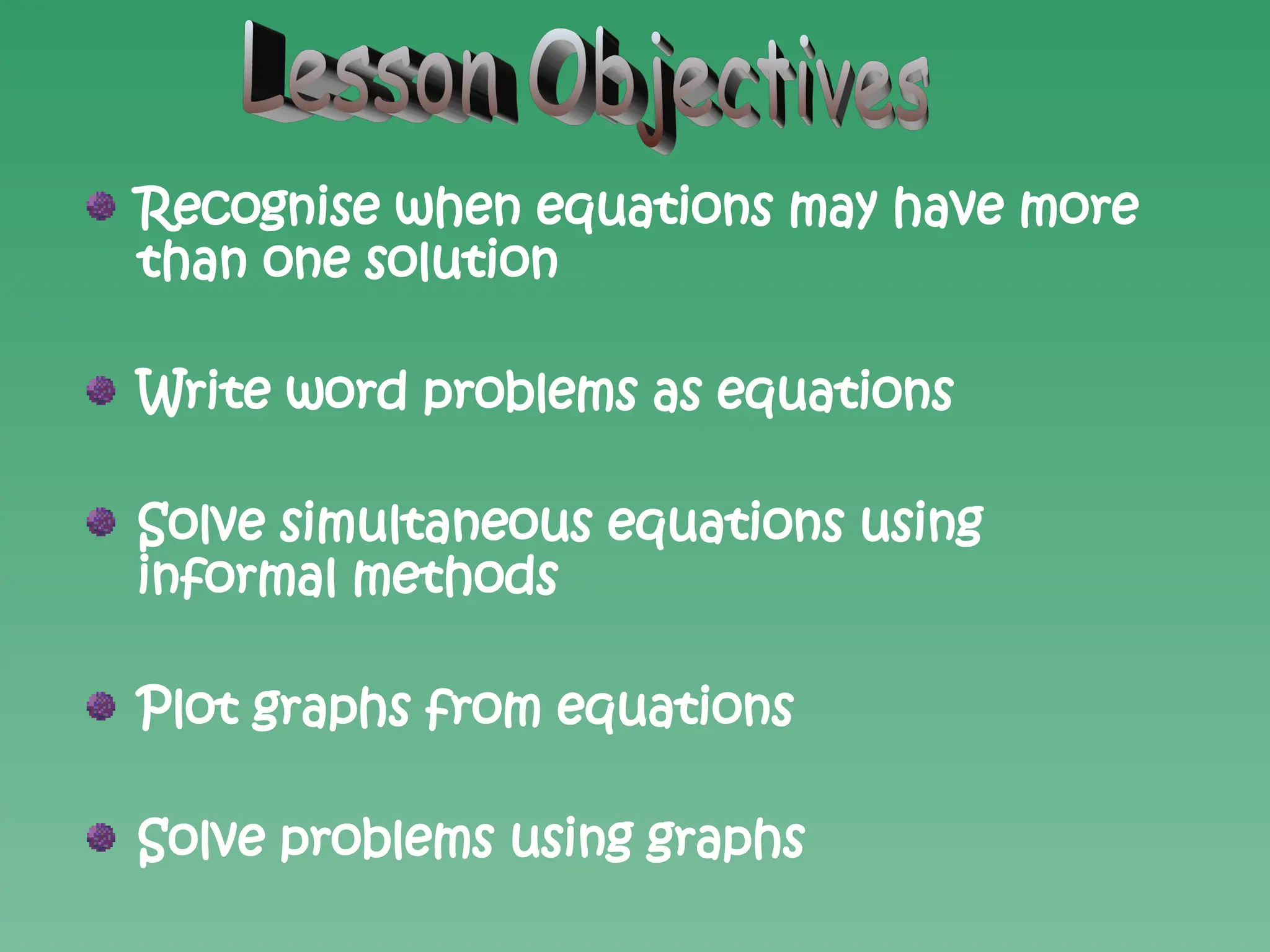 Introduction to simultaneous equations in real life contexts.ppt