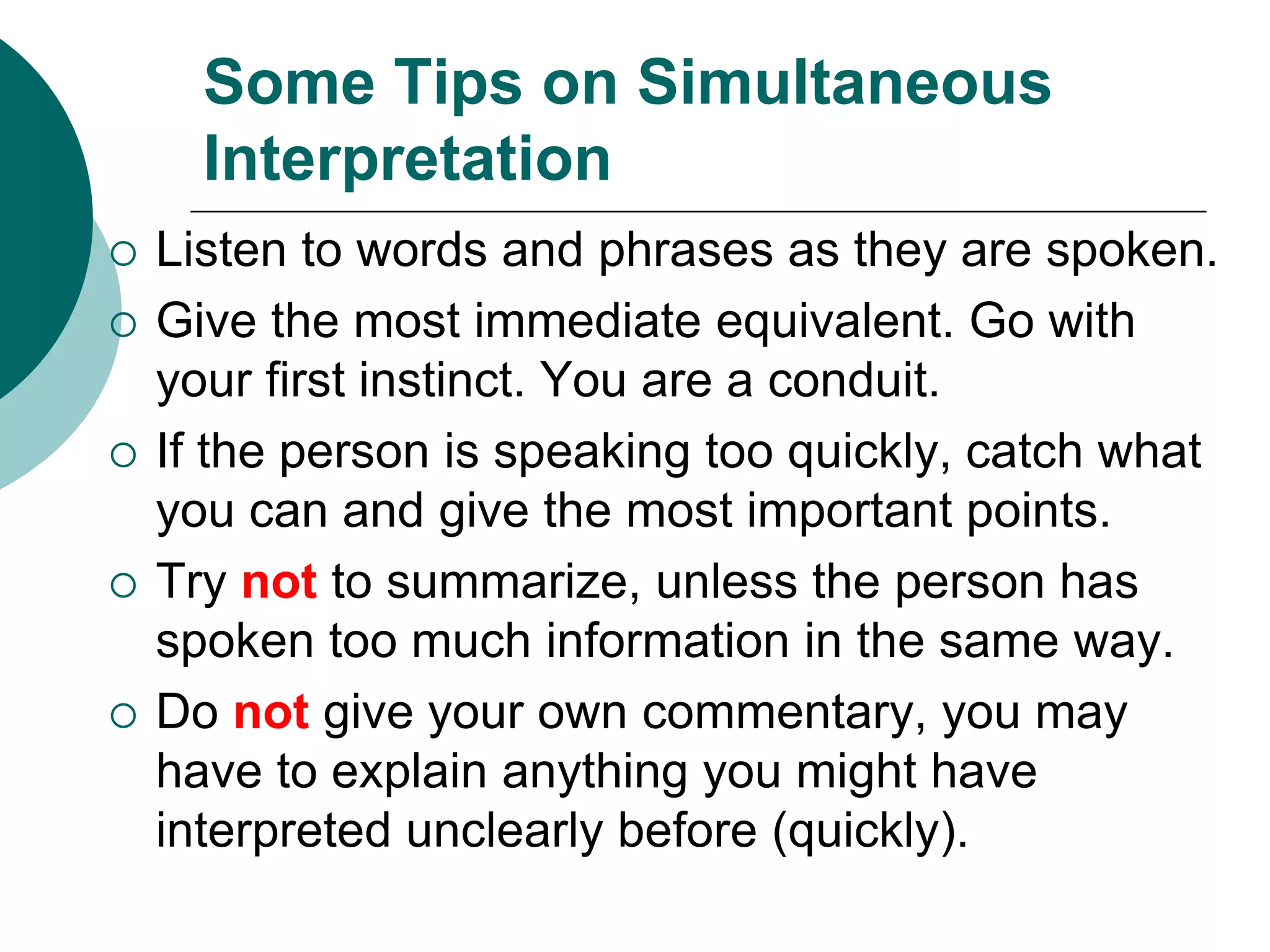 Introduction to Simultaneous Interpreting.ppt | Programming Languages | Computing
