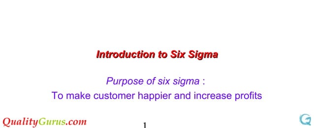 Introduction To Six Sigma | PPT