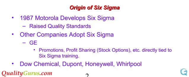 Introduction To Six Sigma | PPT