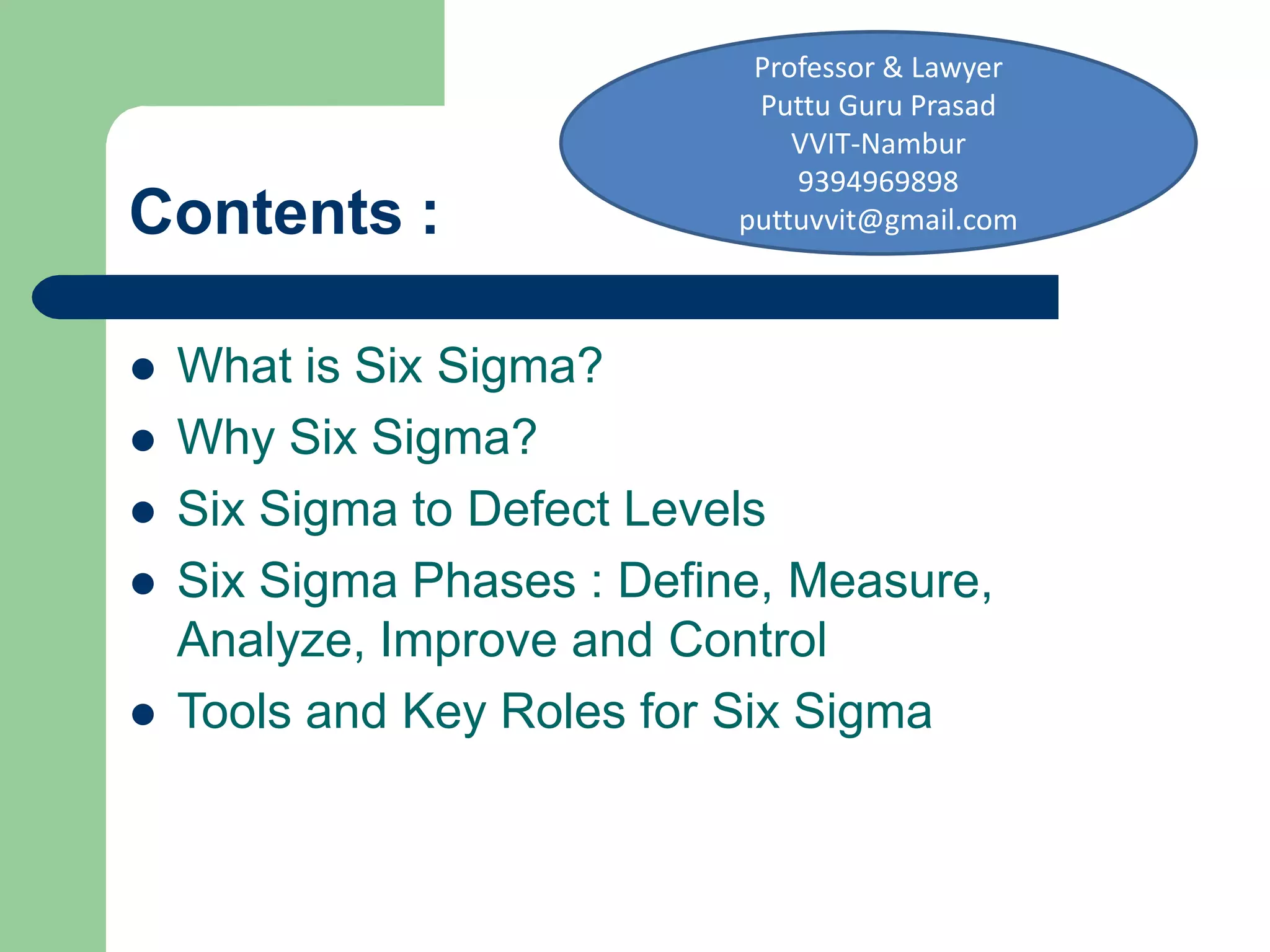 Introduction to six sigma | PPTX