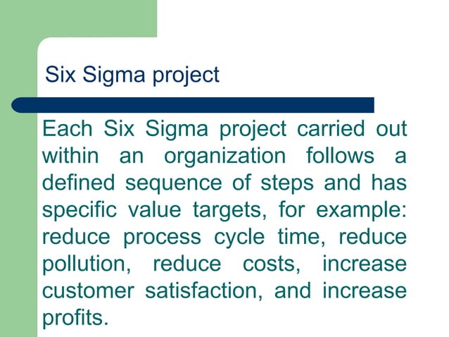 Introduction to six sigma | PPTX | Mechanical and Industrial ...