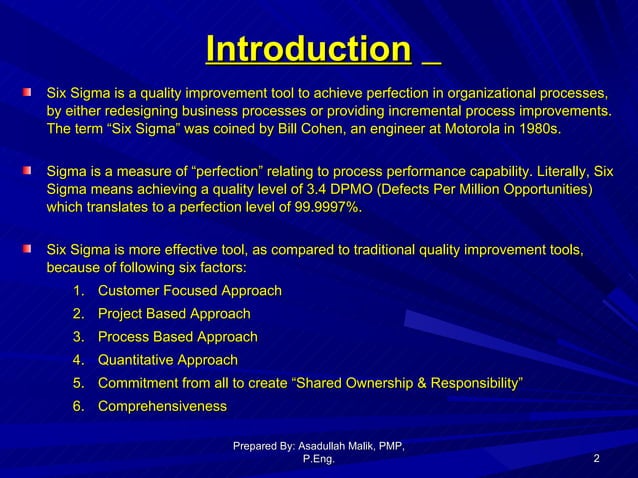 Introduction to six sigma (www.gotoaims.com) | PPT | Mechanical and ...