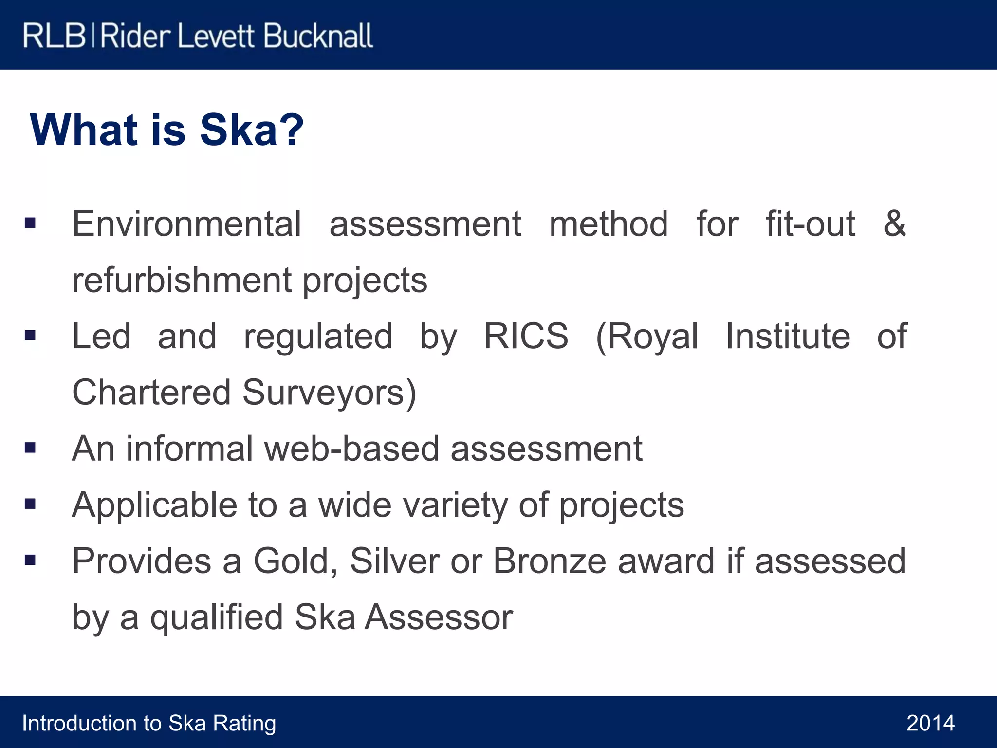 Introduction to ska ratings for offices | PPT