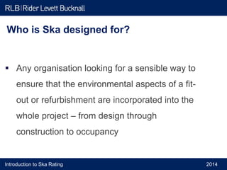 Introduction to ska ratings for offices | PDF