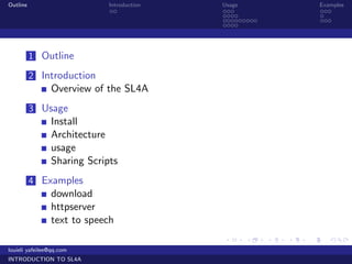 Introduction to sl4 a | PDF | Operating Systems | Computer Software and ...