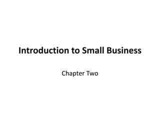 Introduction to small business | PPTX
