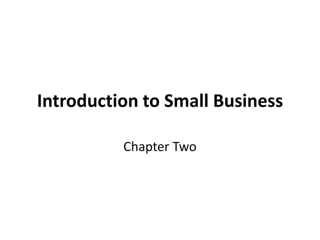 Introduction to small business | PPTX | Small and Medium-sized Business ...
