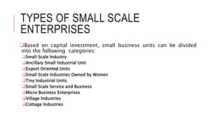 Introduction to small scale enterprises | PPTX